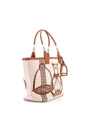 Hermès 28 Sac Steeple Tote Printed Toile With Leather - Brown