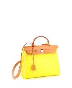Hermès 31 Herbag Zip Berline Vache Canvas And Leather - Yellow