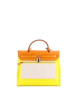 Hermès 31 Herbag Zip Berline Vache Canvas And Leather - Yellow