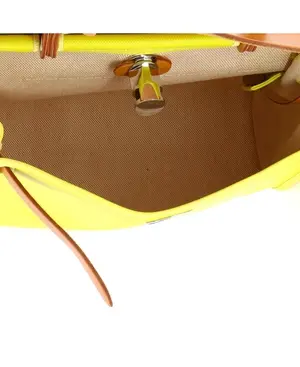 Hermès 31 Herbag Zip Berline Vache Canvas And Leather - Yellow