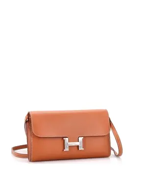 Hermès Constance To Go Wallet Evercolor - Brown