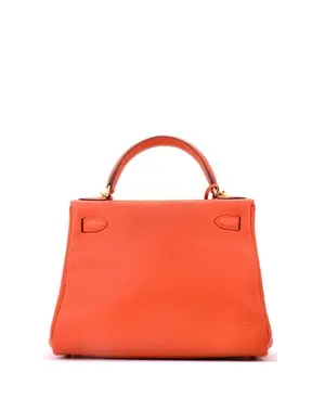 Hermès Kelly 28 Handbag Orange Clemence With Gold Hardware - Feu