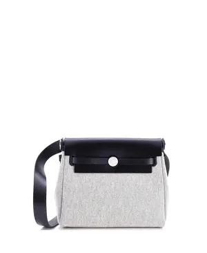 Hermès 20 Herbag Zip Toile And Leather - Black