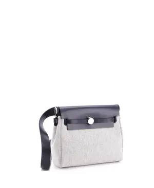 Hermès 20 Herbag Zip Toile And Leather - Black
