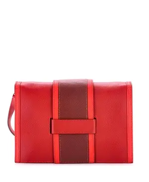 Hermès H Passant Clutch Shoulder Bag Evercolor - Red