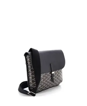 Goyard Coursier Messenger Bag Coated Canvas And Leather - Black