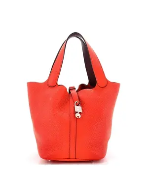 Hermès Mm Picotin Lock Bag Clemence - Orange