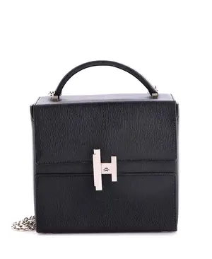 Hermès Cinhetic Top Handle Bag Chevre Mysore - Black