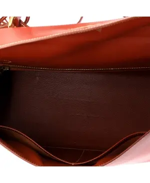 Hermès Kelly 32 Handbag Orange Box Calf With Gold Hardware - Brique