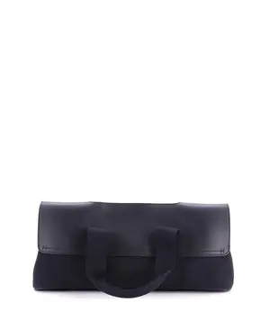 Hermès Pm Valparaiso East West Bag Toile And Leather - Black