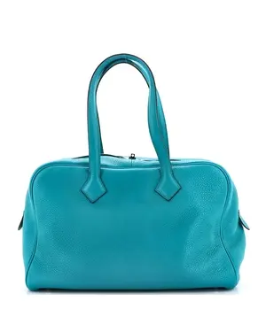 Hermès 35 Victoria Ii Bag Clemence - Blue