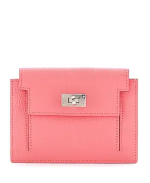 Hermès Kelly Pocket Compact Wallet Chevre Mysore - Pink