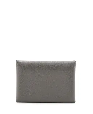 Hermès Calvi Duo Card Holder Evercolor - Gray
