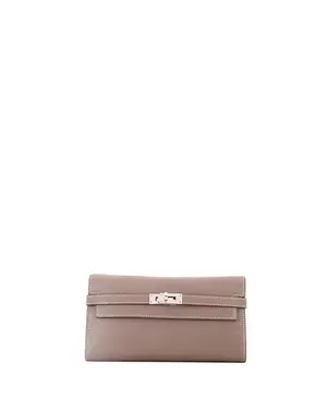 Hermès Long Kelly Wallet Chevre Mysore - Gray