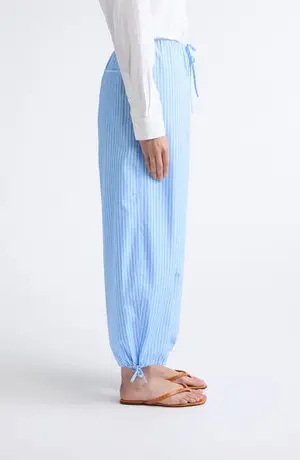 TOTEME Organic Cotton Striped Drawstring Trousers