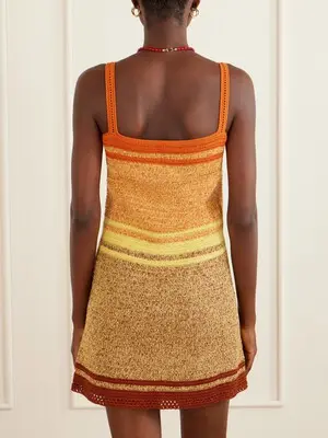 Escvdo Plumar Crocheted Cotton Mini Dress