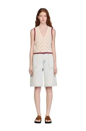 Sandro Crochet-style Cardigan - Ecru