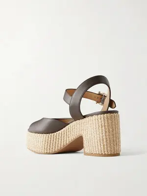 FERRAGAMO Nerea 90 Leather Platform Sandals