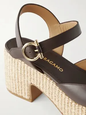 FERRAGAMO Nerea 90 Leather Platform Sandals