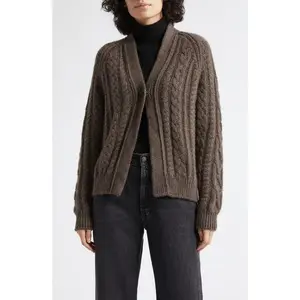 Johnstons Of Elgin Mabel Cable Stitch Cashmere V-neck Cardigan - Vole