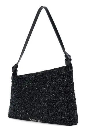Staud Dani Mini Beaded Leather Shoulder Bag