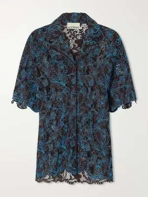 ALEMAIS ALÉMAIS Francine Guipure Lace Shirt Chocolate