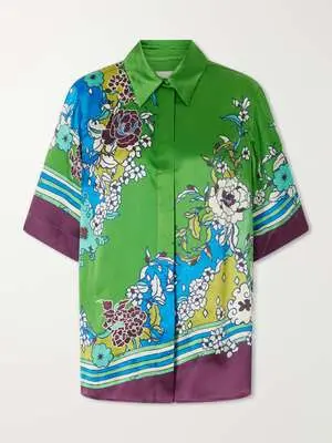 ALEMAIS Nanci Printed Silk-satin Shirt - Multi