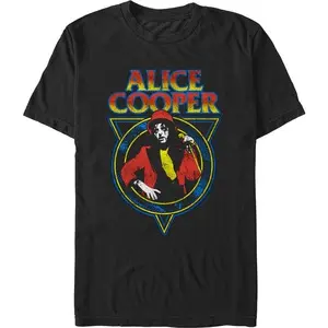 ALICE COOPER Retro Snakeskin Logo Graphic T-shirt - Black