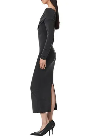 ALLSAINTS Delta Off The Shoulder Long Sleeve Maxi Dress