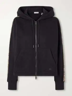 Burberry Harper Checked Cotton-jersey Zip-up Hoodie
