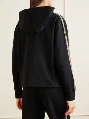 Burberry Harper Checked Cotton-jersey Zip-up Hoodie