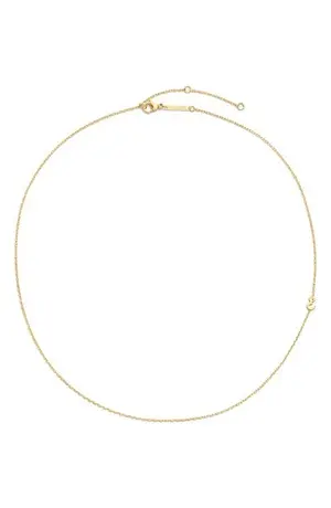 D.LOUISE Initial Chain Necklace Gold - E