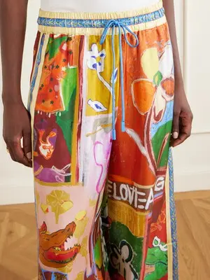 ALEMAIS Mlak Printed Silk-twill Wide-leg Pants - Multi