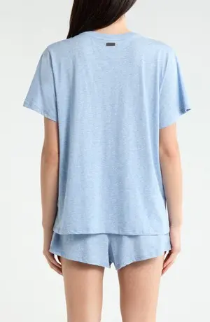 Lunya Organic Pima Cotton Short Pajamas - Cloud Blue Heather