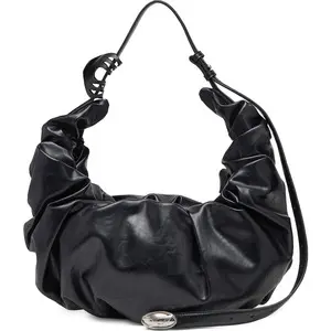 DIESEL® Grab-d Large Faux Leather Hobo Shoulder Bag - Black