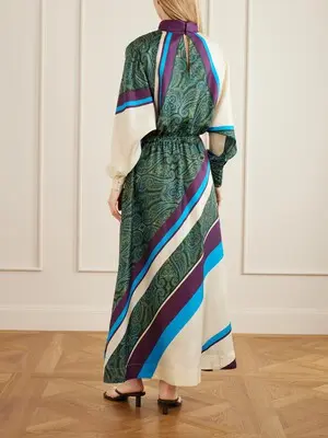 ALEMAIS Joni Printed Silk-twill Midi Dress - Multi