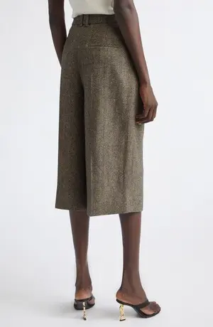 Saint Laurent Wool Herringbone Culottes
