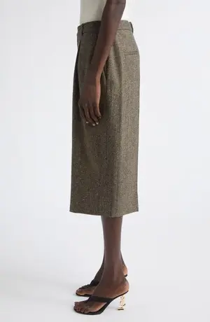 Saint Laurent Wool Herringbone Culottes