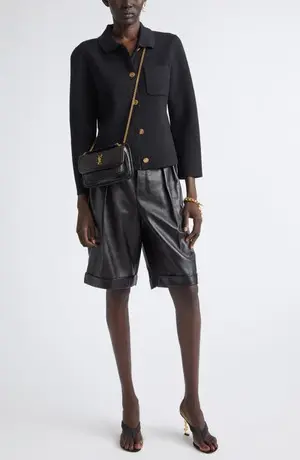 Saint Laurent Lambskin Leather Bermuda Shorts
