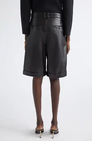 Saint Laurent Lambskin Leather Bermuda Shorts
