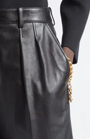 Saint Laurent Lambskin Leather Bermuda Shorts