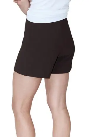 Mango Front Seam Shorts - Chocolate