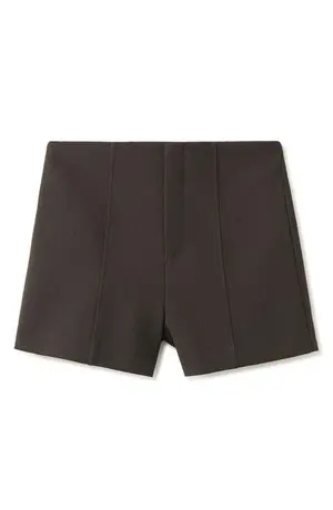 Mango Front Seam Shorts - Chocolate
