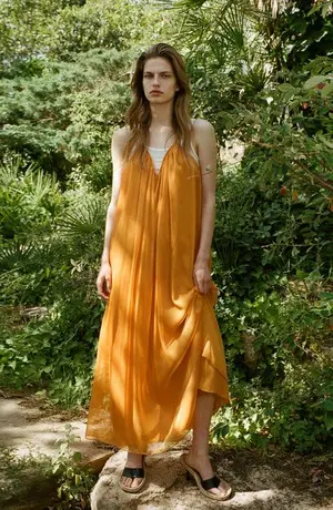 Mango Flowy Chiffon Maxi Dress