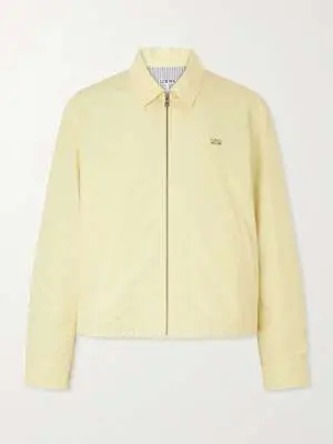 Loewe Logo-embroidered Cotton-blend Jacket - Yellow