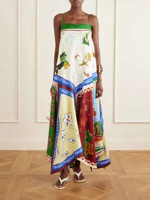 ALEMAIS Tangible Silk-twill Midi Dress