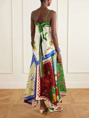 ALEMAIS Tangible Silk-twill Midi Dress