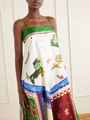 ALEMAIS Tangible Silk-twill Midi Dress
