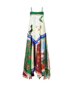 ALEMAIS Tangible Silk-twill Midi Dress - Multi