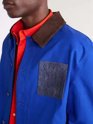 Loewe Suede-trimmed Cotton Jacket